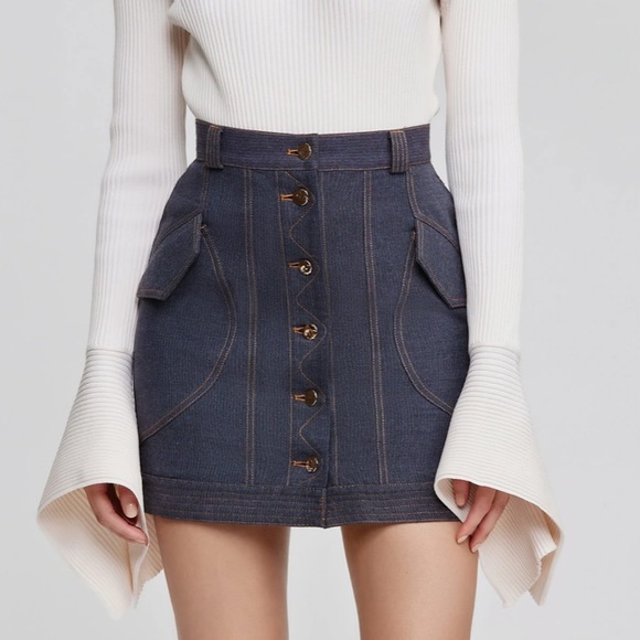 Acler | Skirts | Acler Rosanna Denim Mini Skirt 6 Au 2 Us | Poshmark